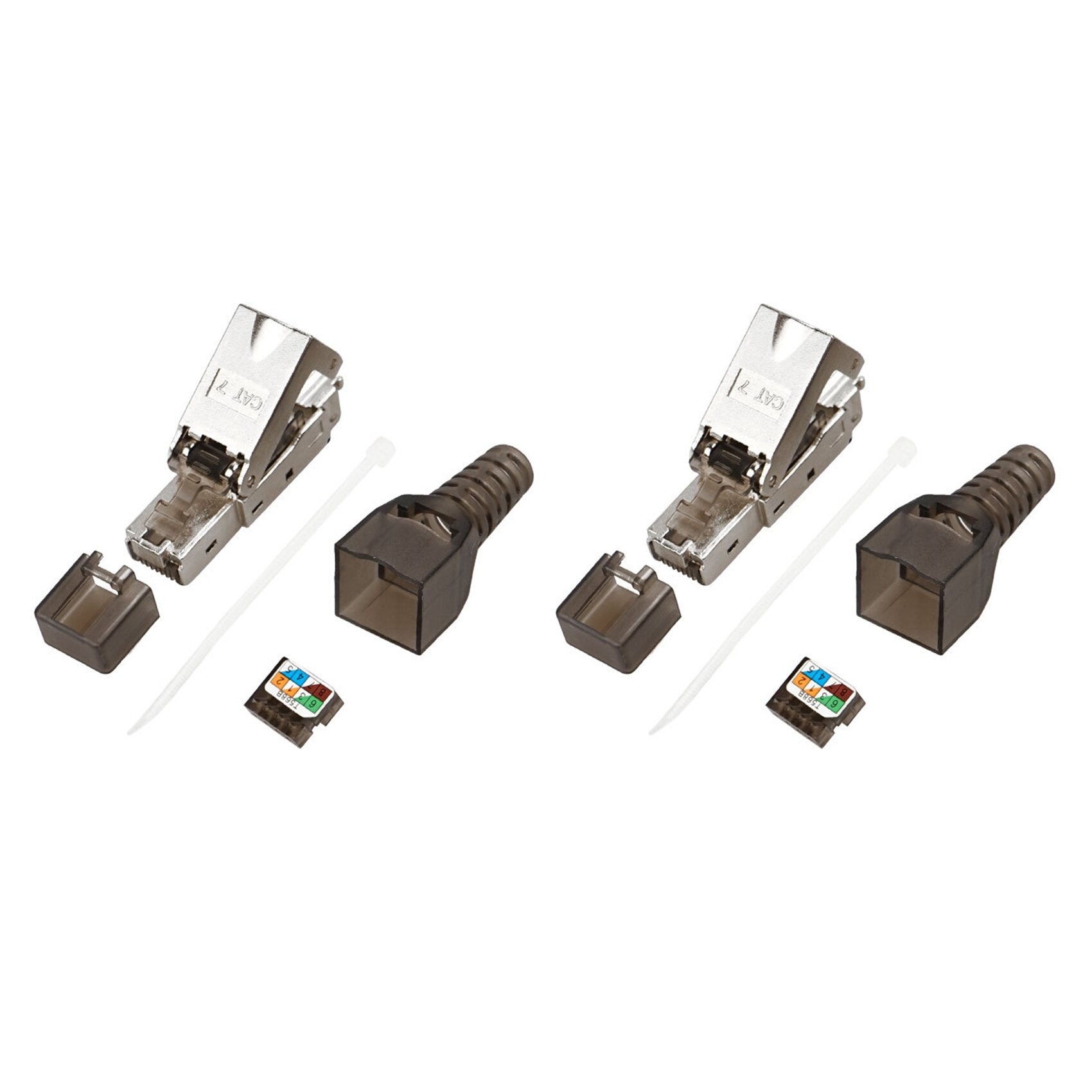 2PCS Cat7 Connector Rj45 Ethernet Plug Adapter Tool-Free Crimping Cat7 ...