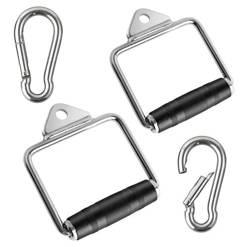 Gym D Handle Pull Down Cable Attachment Set Non- Tricep Grip Pulley ...