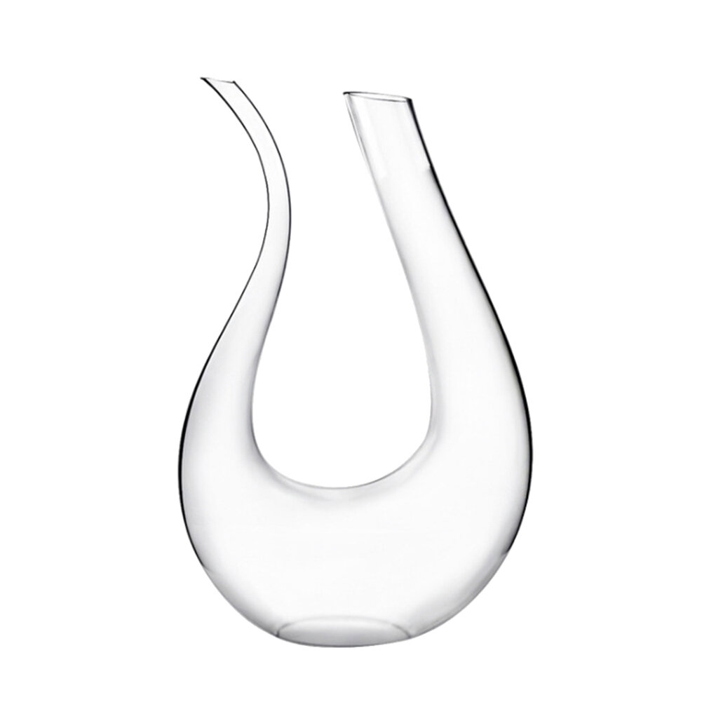 Hand Blown Wine Decanter Modern Crystal Glass U-Shaped Oblique Decanter ...