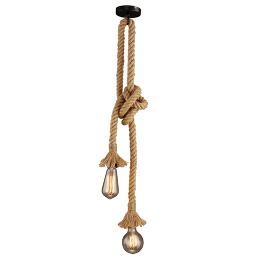 Retro rope Pendant Lights Industrial Loft Vintage Long Double Head ...