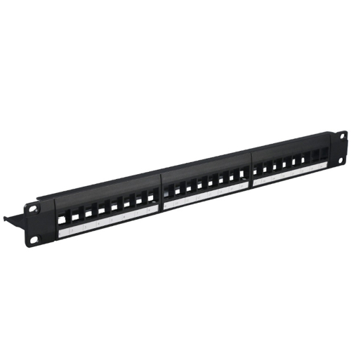 19-Inch 1U Cabinet Rack Through 24-Port CAT6 Patch Panel RJ45 Network ...