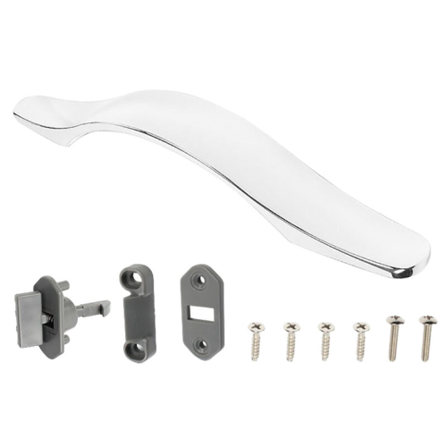 Door Handle Button Lock Push Button Pull Handle Latch Knob Chrome Arc ...