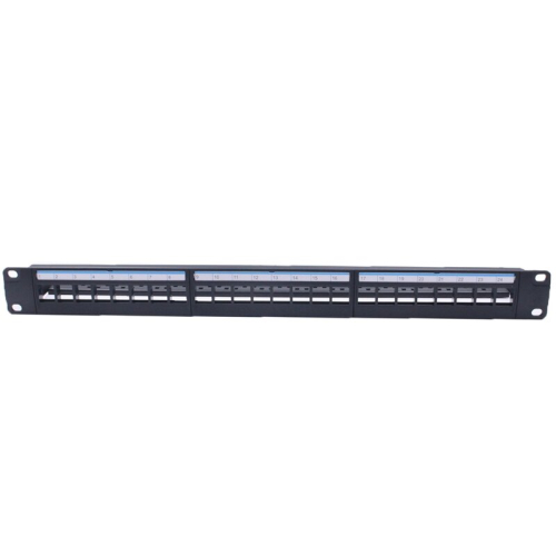 1U Cabinet Pass-Through 24 Port CAT6 Patch Panel RJ45 Connector Network ...