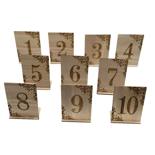 10Pcs 1-10 Numbers Wood Signs Wedding Table Number Wooden Numbers on OnBuy