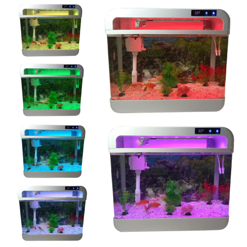 26L Glass Fish Tank Colourful Touch LED Fish Aquarium on OnBuy
