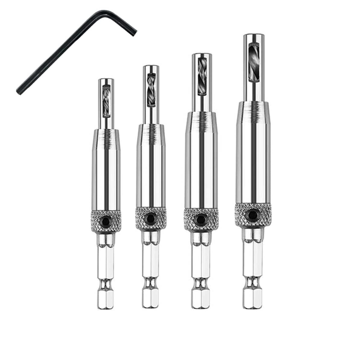 Pieces Hinge Drill Bit Set, Self Centering Hinge Drill Bits Set, Hinge ...