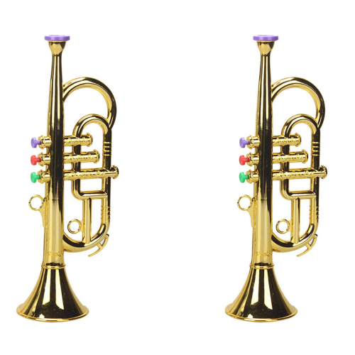 2X Trumpet 3 Tones 3 Colored Keys Simulation Play Mini Musical Wind ...