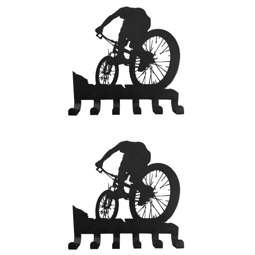 2X Mountain Bike Gear Rack Metal Wall Decor Mountain Biking Wall Art ...