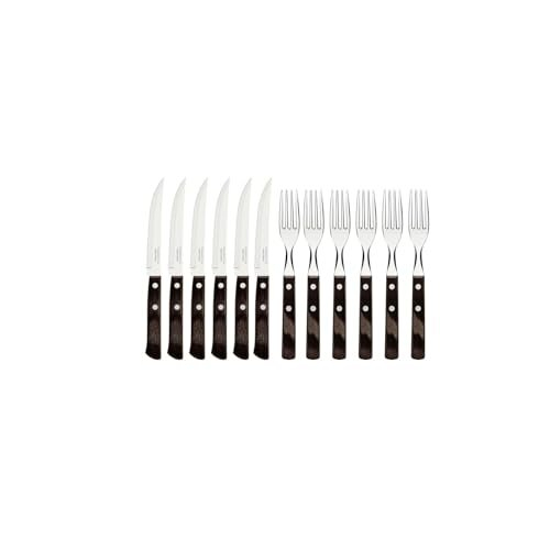 Cutlery Set with Steak Knives, 12 Piece Sharp Knife and Fork Set with ...