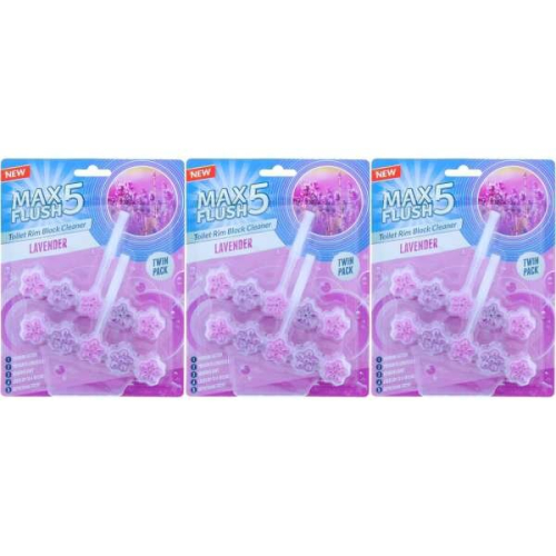 Max Flush Lavender Toilet Rim Block Cleaner (Twin Pack) (Pack of 3) on ...
