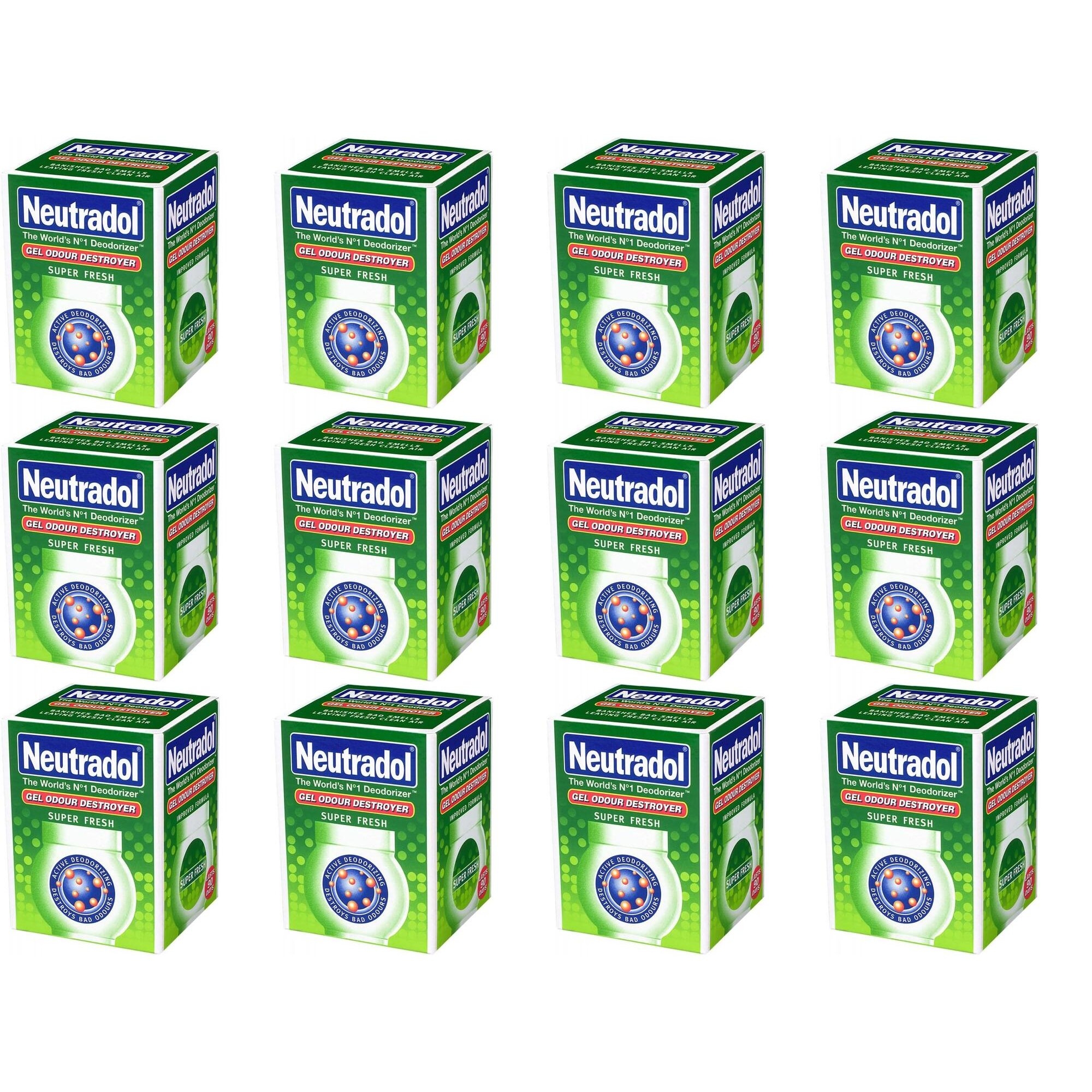 Neutradol Gel Odour Deodorizer Super Fresh Gel Square box (Green) 135g ...