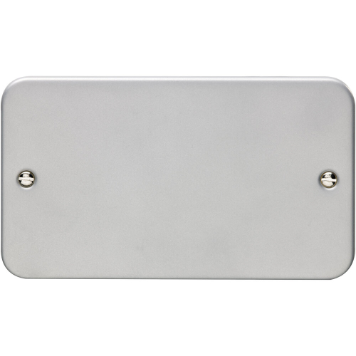 Double HEAVY DUTY METAL CLAD Blanking Plate Round Edged Wall Box Hole ...