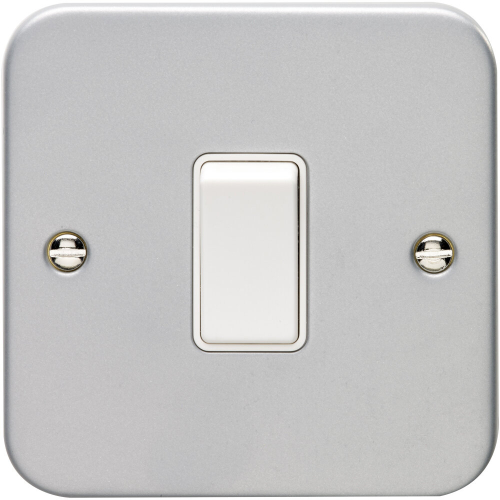 1 Gang Single Light Switch 2 Way 10A HEAVY DUTY METAL CLAD - White Trim ...