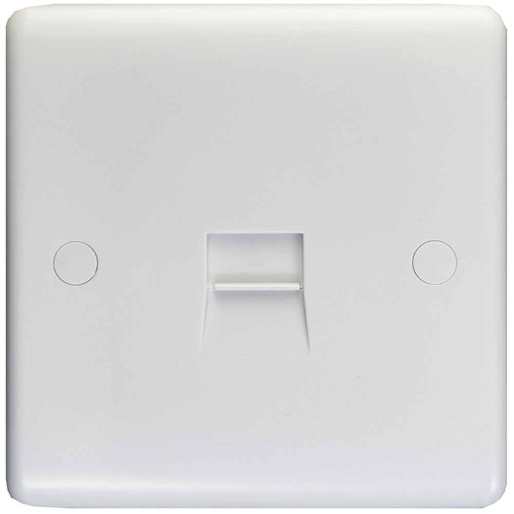 1 Gang Single BT Telephone Master Socket WHITE PLASTIC Wall Outlet Face ...