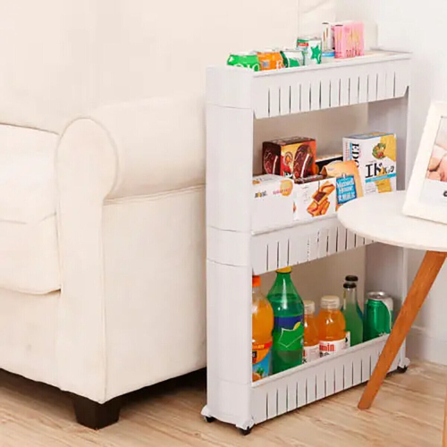 Slim Slide Out Kitchen Trolley Organiser Tower Storage Rack On Wheels ...