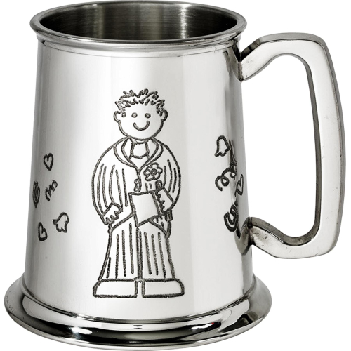Pewter Tankard 1 Pint Usher Wedding Gift Pure Heavy Gauge Beer Tankard ...