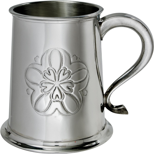 Pewter Tankard 1 Pint Embossed Yorkshire Rose Pure Heavy Gauge Beer ...