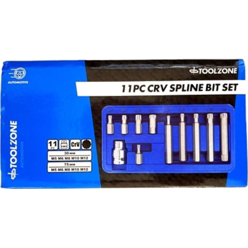 Spline XZN Bit Socket Tool Set 11pc 1/2" Drive CRV M5 M6 M8 M10 M12 Toolzone on OnBuy