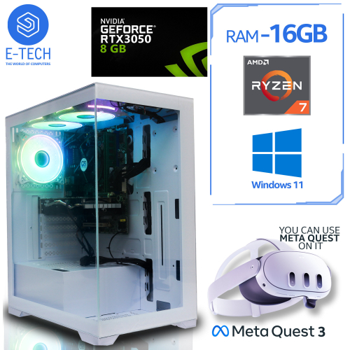 Meta Quest 3 recommended Gaming PC AMD Ryzen 7 16GB DDR4 RTX 3050 W11 ...