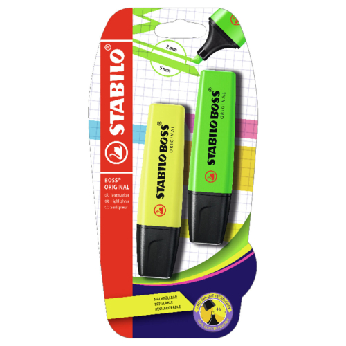 STABILO BOSS ORIGINAL Yellow & Green Highlighter Pack of 2 on OnBuy