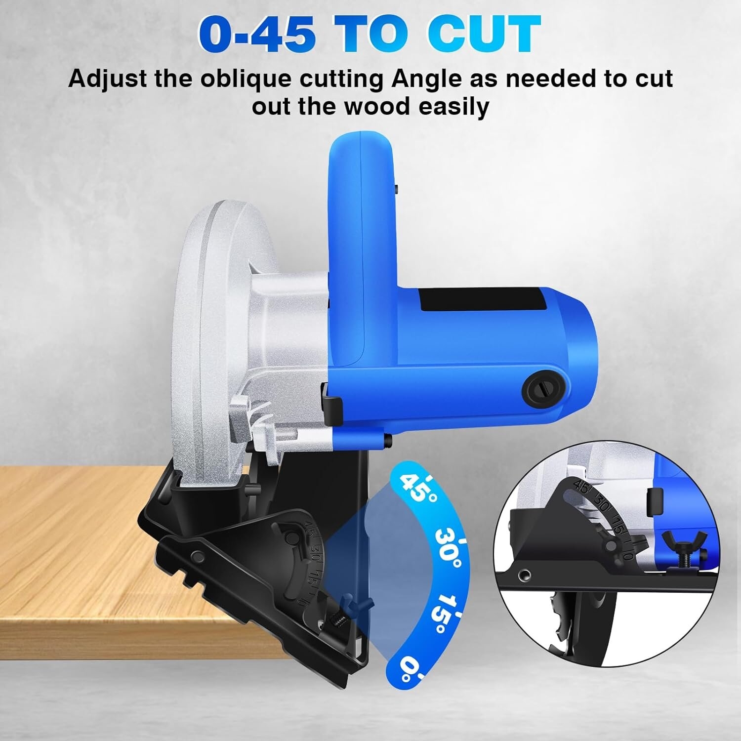Circular Saw 1500W 5500RPM Electric Circular Saws with Laser Guide 2 Saw Blades(185mm, 24T+ 40T ...