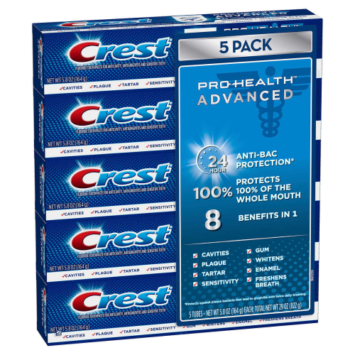 Crest Pro Health Advanced Toothpaste, 5.8 Oz (164 g) 5 Pack - Whitening ...