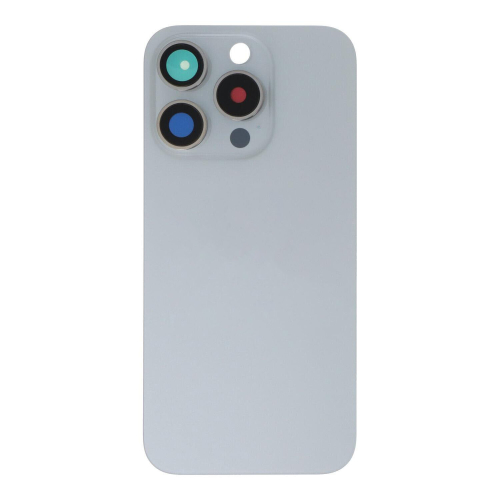 Glass Back Compatible With iPhone 15 Pro White Titanium Battery Door ... Glass Back Compatible With iPhone 15 Pro White Titanium Battery Door ...