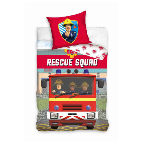 Fireman Sam Rescue Squad Single Duvet Cover and Pillowcase Set ...