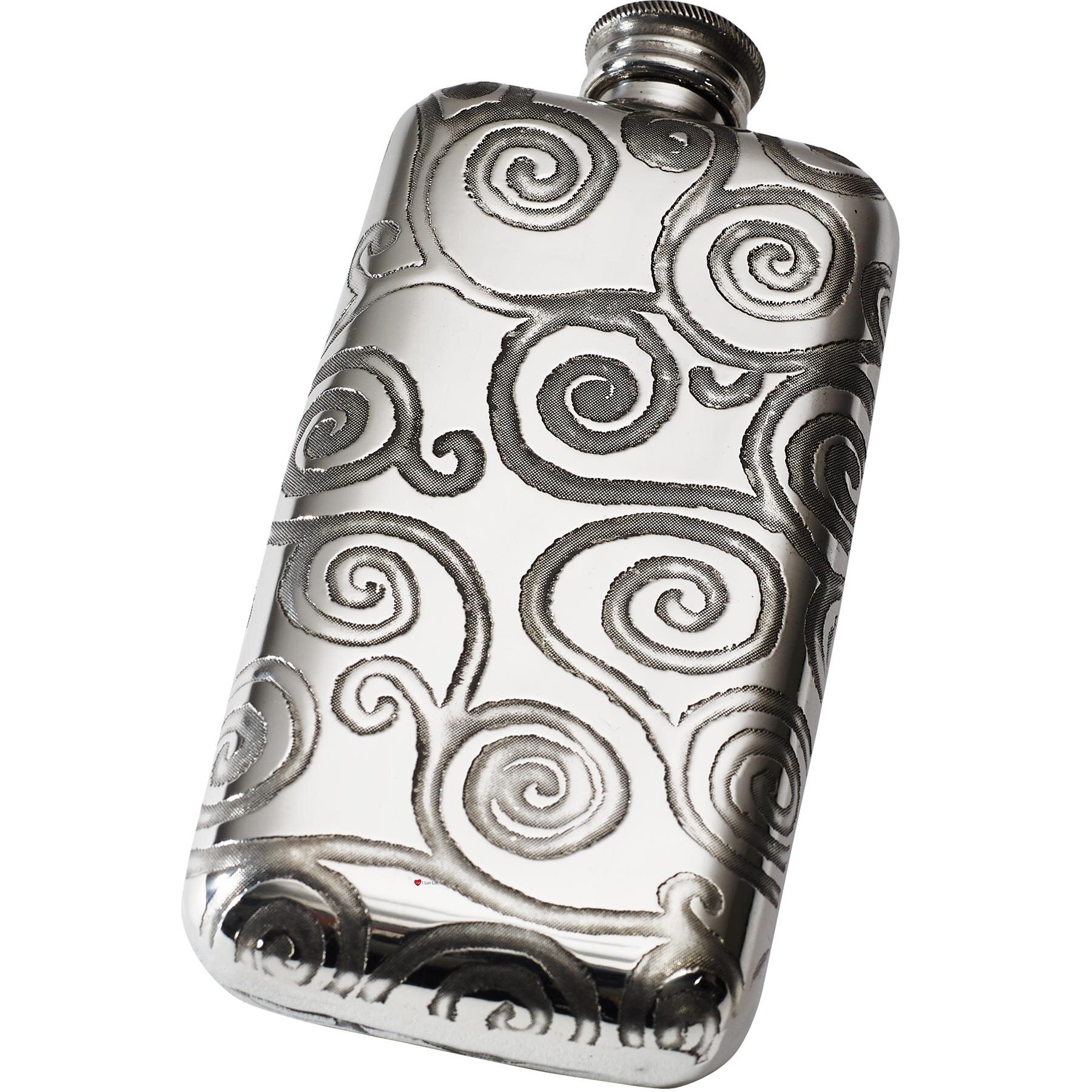 Pocket Hip Flask 3oz in Pewter Embossed all over with Tree of Life ...
