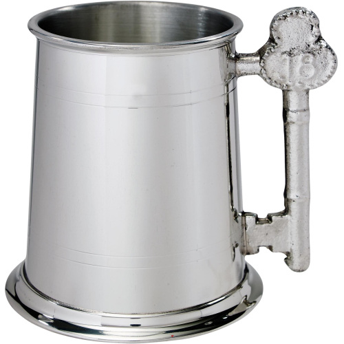 Pewter Tankard 1 Pint Plain Double Lined 18th Key Handle Design Pure ...