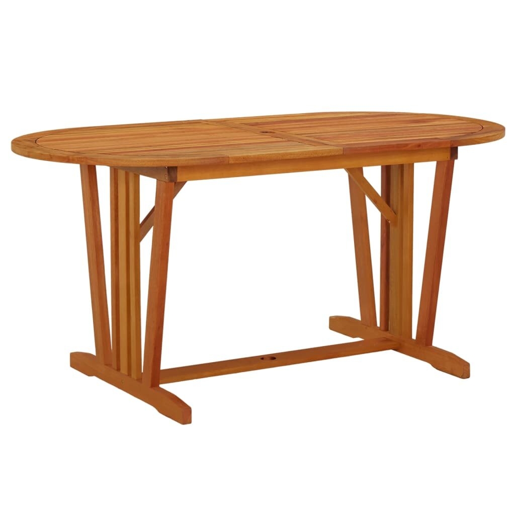 vidaXL Solid Wood Eucalyptus Garden Table Wooden Patio Outdoor Dining ...