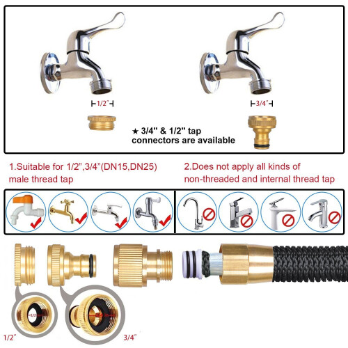 Ever Rich Black 100 Feet Newest Expandable Strongest Magic Hose Pipe ...