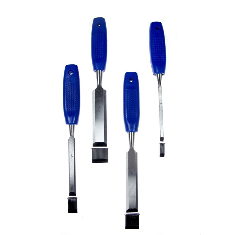 4 Piece Plastic Handle Wood Chisel Set In Box - 6 19 25mm 12 Tools ...