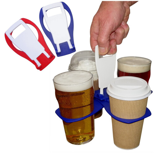 CarryAround Fold Away Cup Carrier (2 PACK) Coffee / Soft Drink / Pint ...