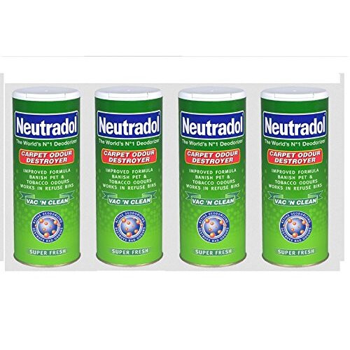 4 x Neutradol Super Fresh Carpet Refuse Bins Odour Destroyer Cleaned ...