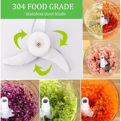 Mini Food Chopper Processor, 520ML Onion Vegetable Chopper with 3 ...