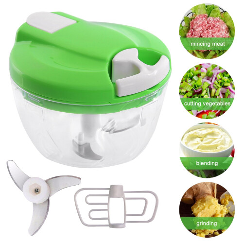 Mini Food Chopper Processor, 520ML Onion Vegetable Chopper with 3 ...