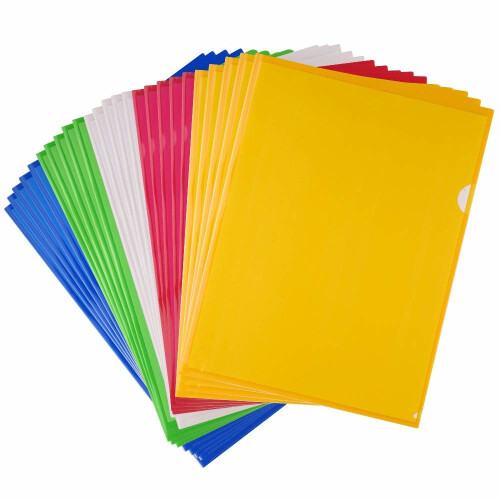 FEPITO 25 Pack A4 Cut Flush Folders Plastic Document Wallet Folders ...