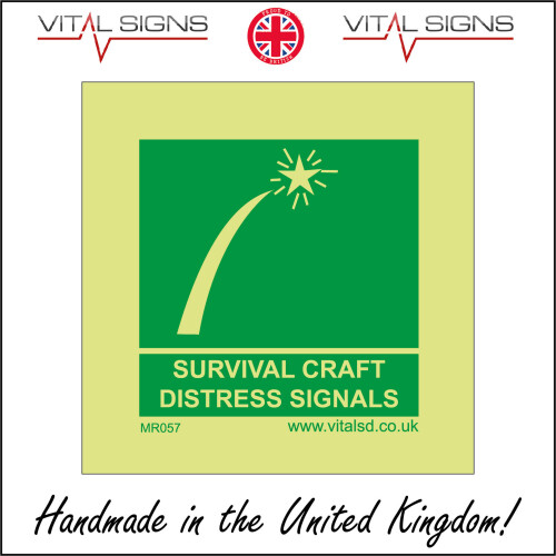 (400 x 400mm - 16 x 16, Sticker / Sav - White Background) MR057 Survival Craft Distress Signals ...
