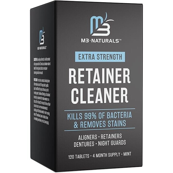 M3 Naturals Retainer and Denture Cleaner Tablets Anti Bacterial Removes ...