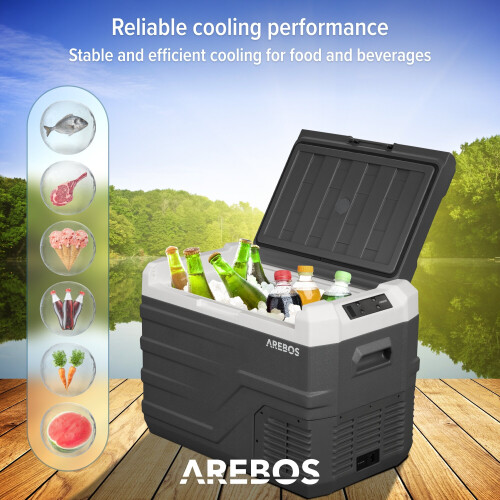 AREBOS compressor cool box 35 litres | Electric freezer box with APP ...