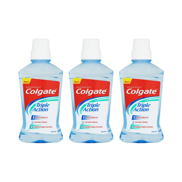 Colgate Triple Action Mild Mint Mouthwash 500ml - Pack of 3 on OnBuy