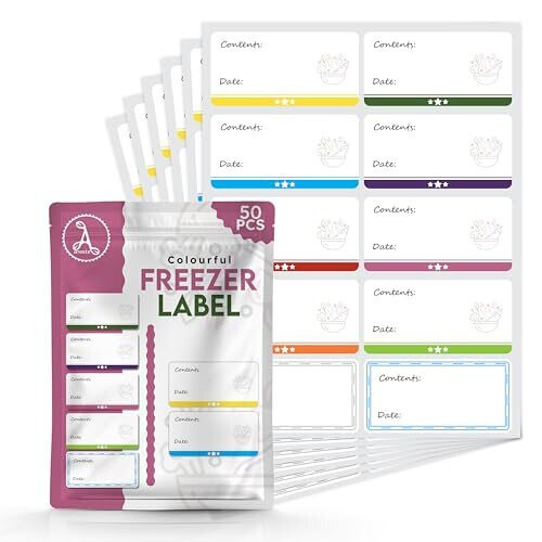 ARMIZ 50 Pcs Freezer Labels Easy Peel Off - Frozen Food Freezer Labels ...