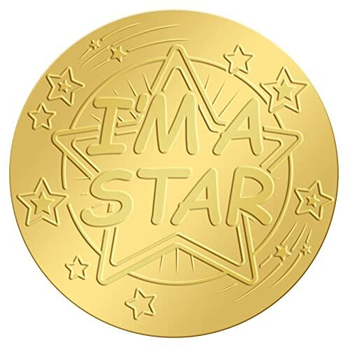 CRASPIRE 100PCS Gold Foil Stickers I'm A Star Award Embossed ...
