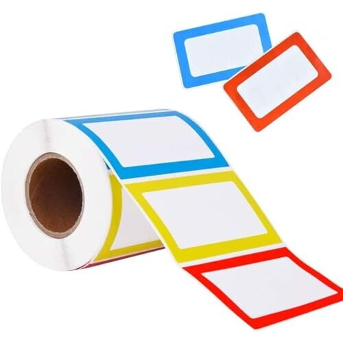 Name Tag Labels Stickers Large 200 Colorful 89x57mm 4 Colors Waterproof ...