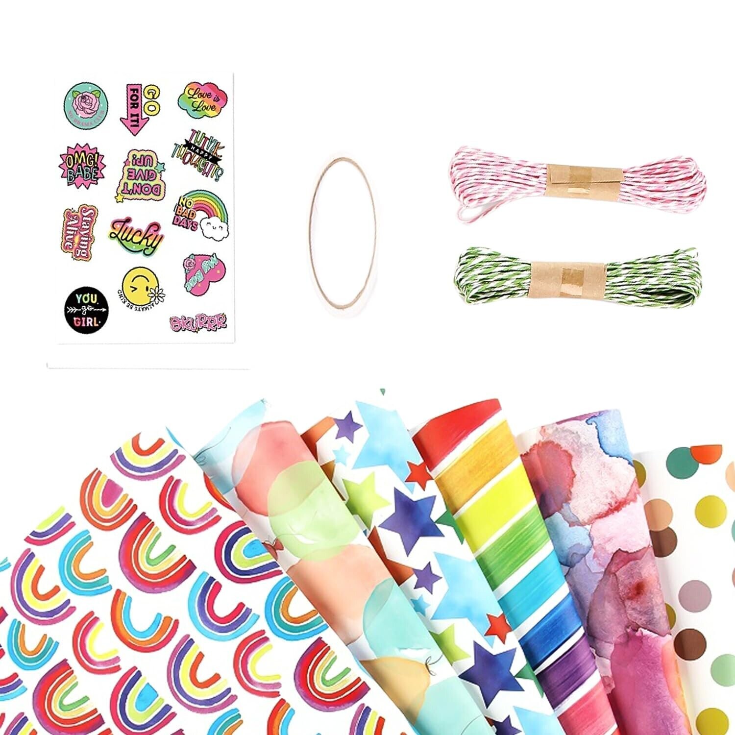 YOYIAG Gift Wrapping Paper Rolls: 6 Rolls 43cm x 3 m Birthday Wrapping ...