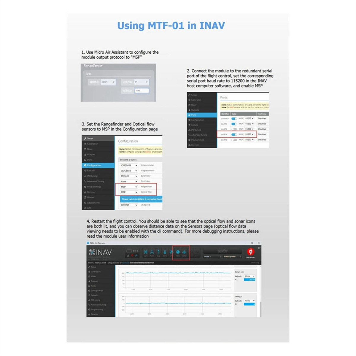 MTF 01 Optical Sensor Module PMW3901 Optical Flow Sensor UAV ...