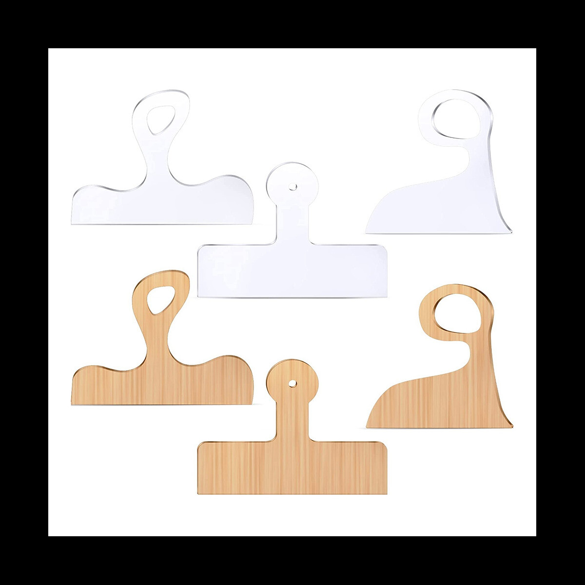 3 Pcs Router Templates for Woodworking Acrylic Templates Angled Curvy ...