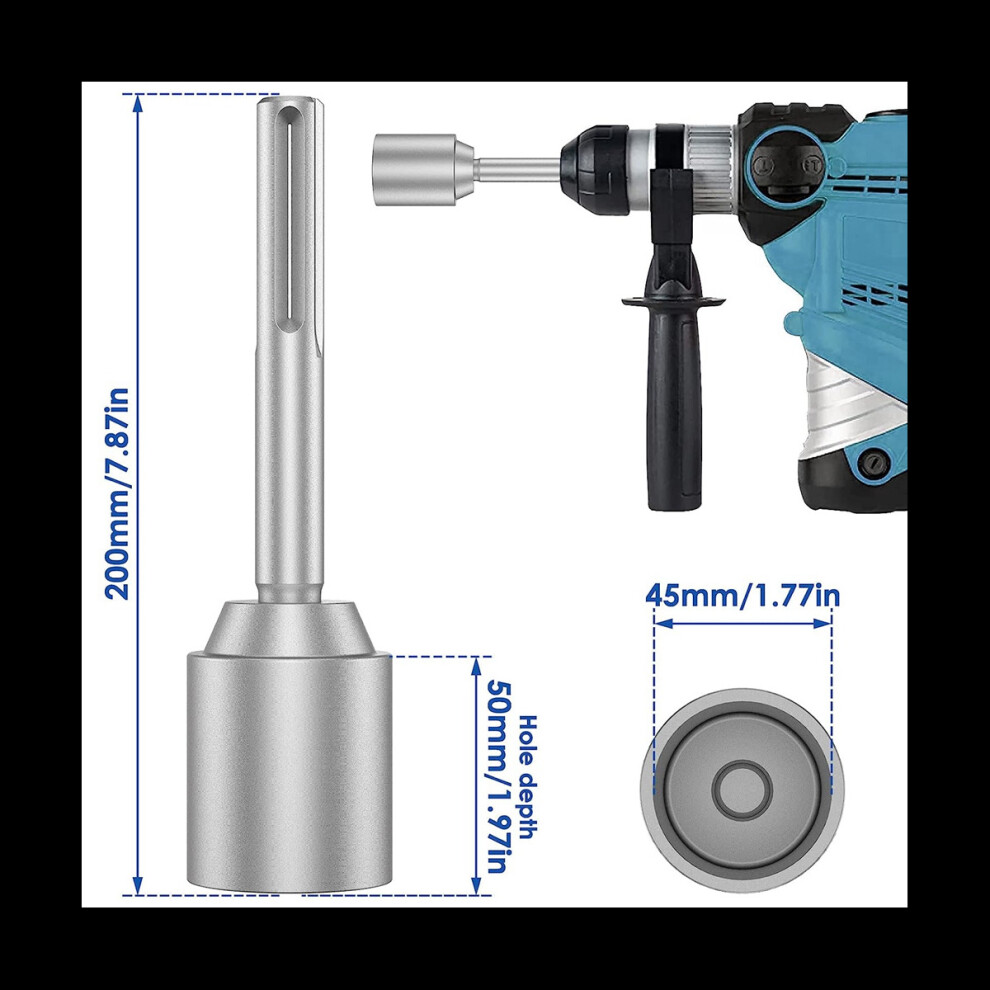 SDS-Max Ground Rod Driver, 45mm Heavy Duty Steel Drill Bit Driver,for ...