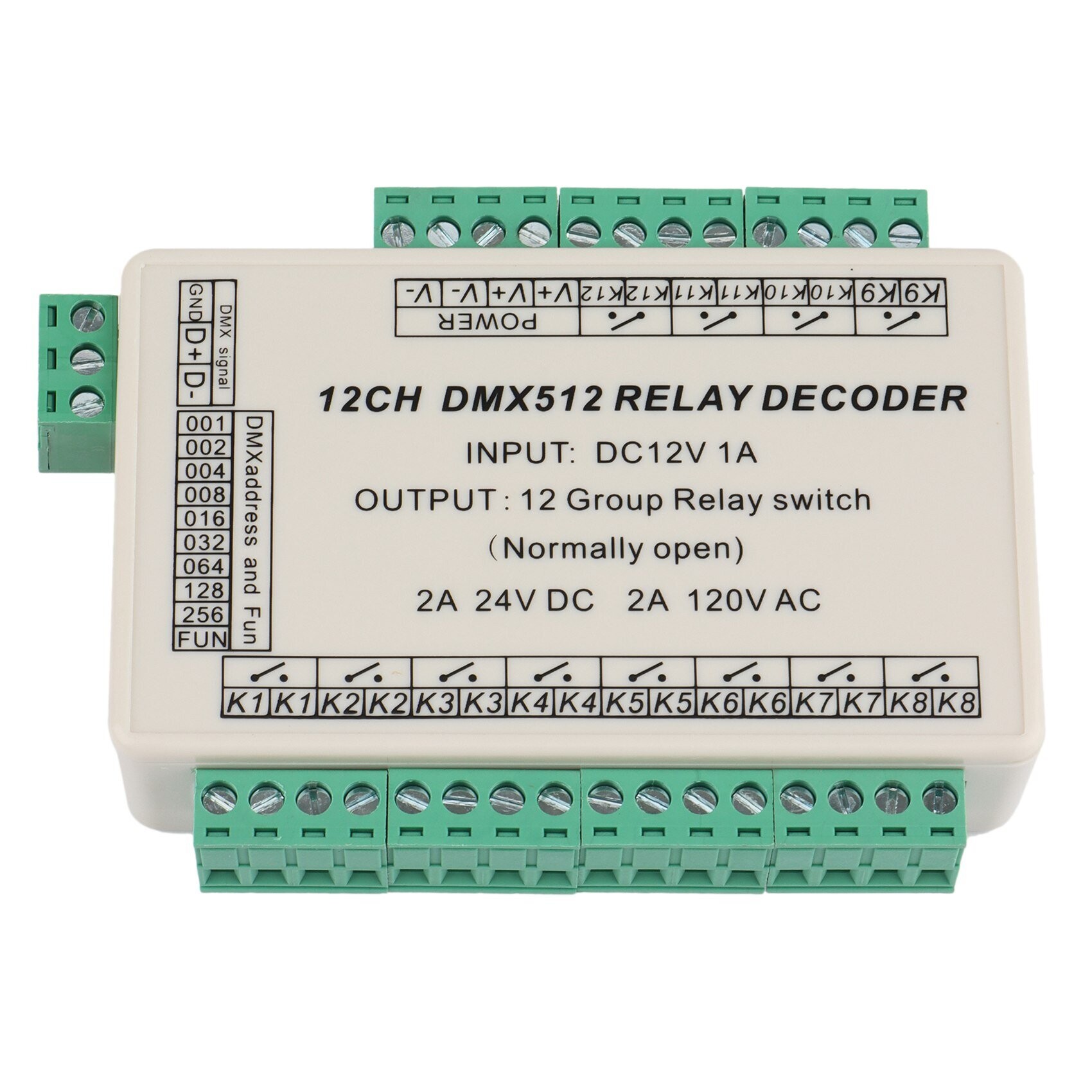 12CH Relay Switch DMX512 Signal Controller Relay Output 12 Way Relay ...